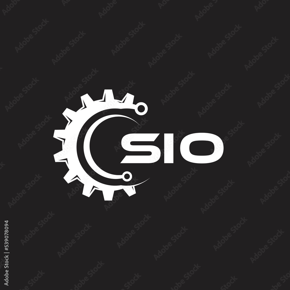 SIO letter technology logo design on black background. SIO creative ...