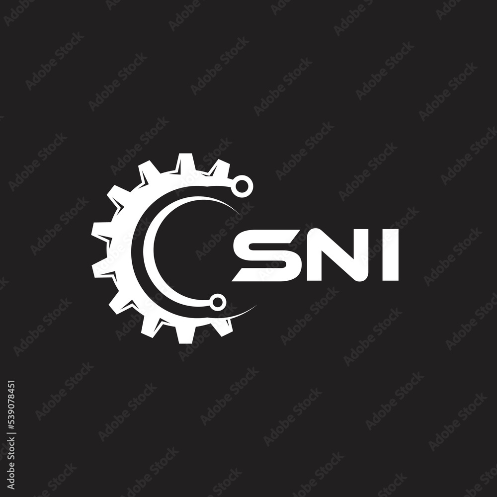 SNI letter technology logo design on black background. SNI creative ...