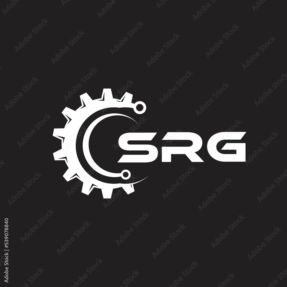 Vecteur Stock SRG letter technology logo design on black background ...