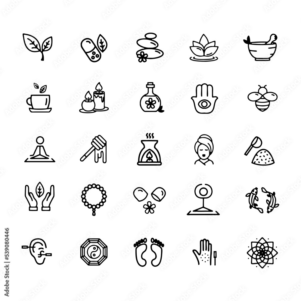 Vector graphic set. Editable outline stroke. 40x40 pixels. Icons in ...