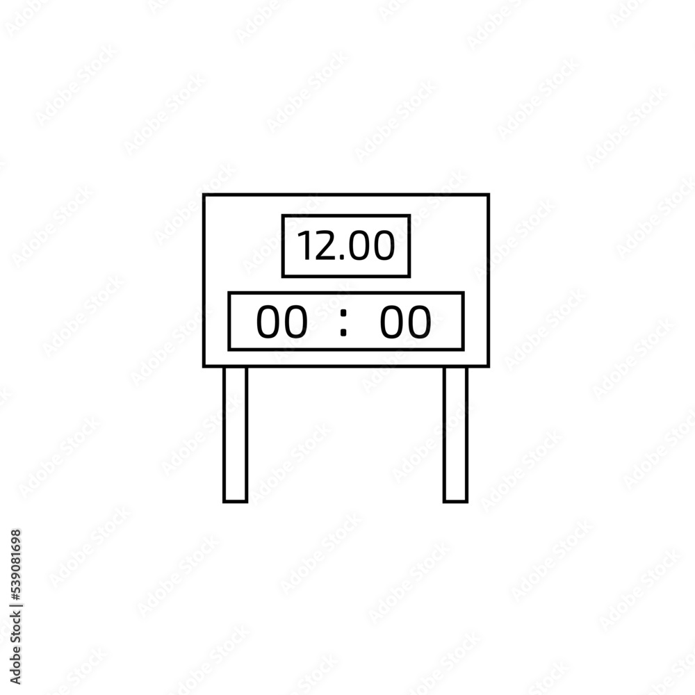 Scoreboard number and stock exchange symbol font with reflections on ...