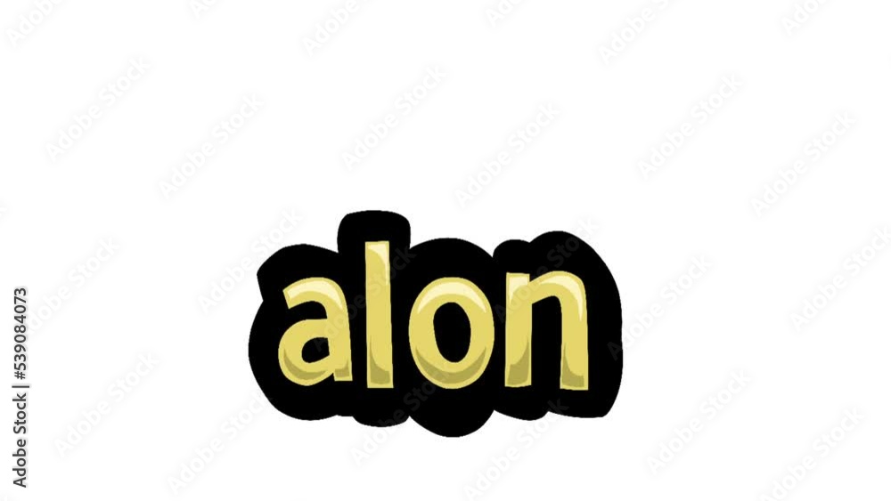 White screen animation video written ALON Stock Video | Adobe Stock
