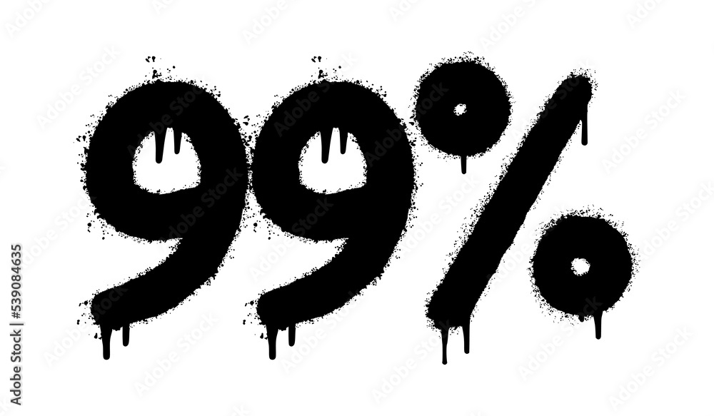 Spray Painted Graffiti 99 percent sprayed isolated with a white ...