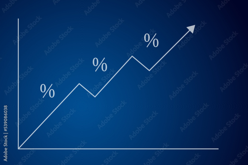 simple design of growing up sign percent. can be used for inflation ...
