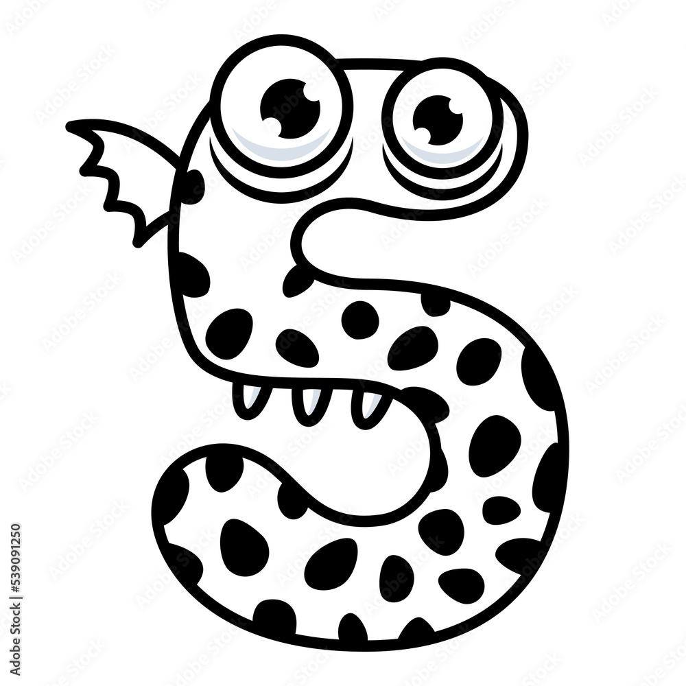 5.Funny Monsters Colorful Numbers, Cute Fantasy Aliens in the Shape of ...