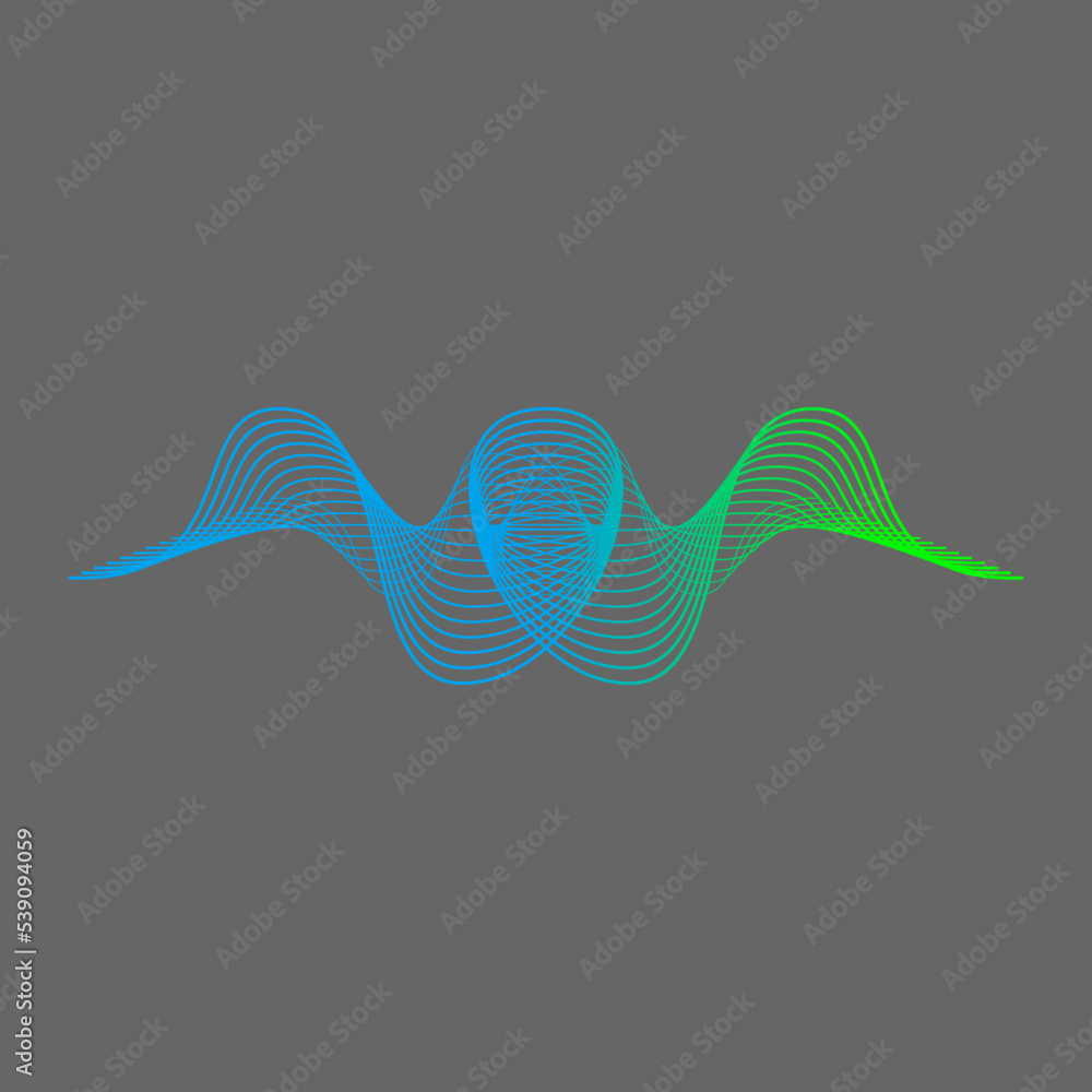 Simple and unique reflection lines attractive sound audio wave circle ...
