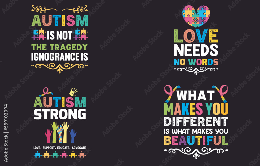 Autism typography svg cut file sublimation bundle. Autistic design ...