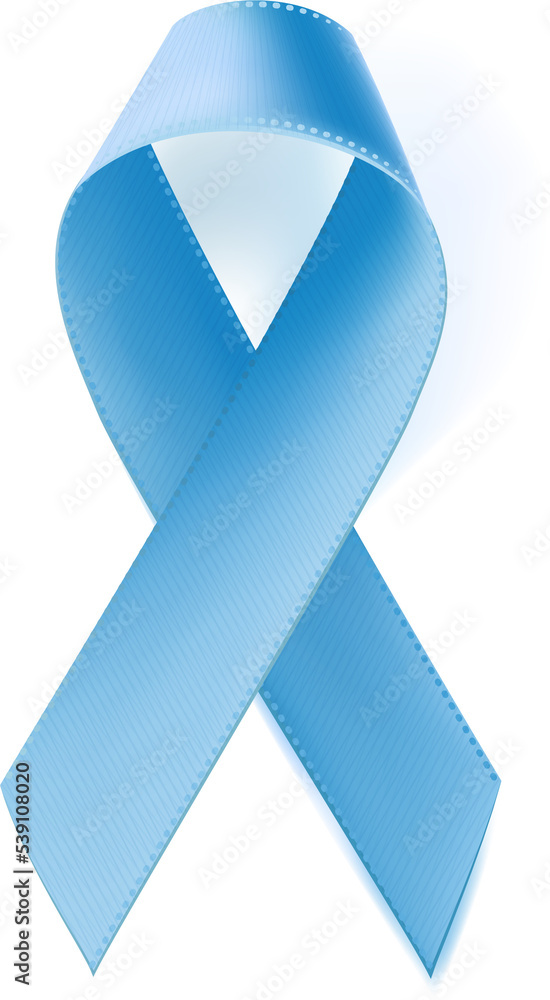 Awareness blue ribbon. Realistic blue ribbon, prostate awareness symbol ...