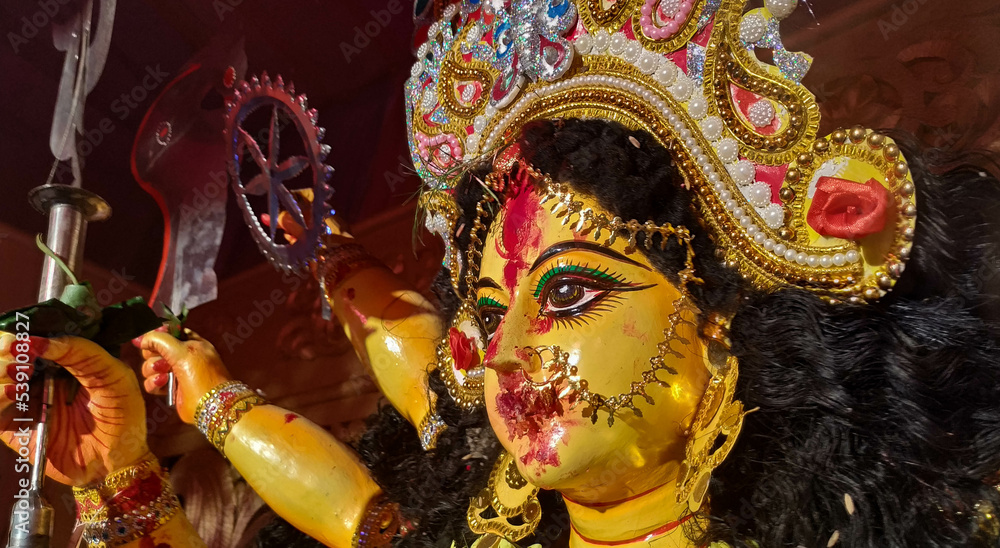Maa Durga Face Dussehra celebration puja advertisement, subho bijoya ...