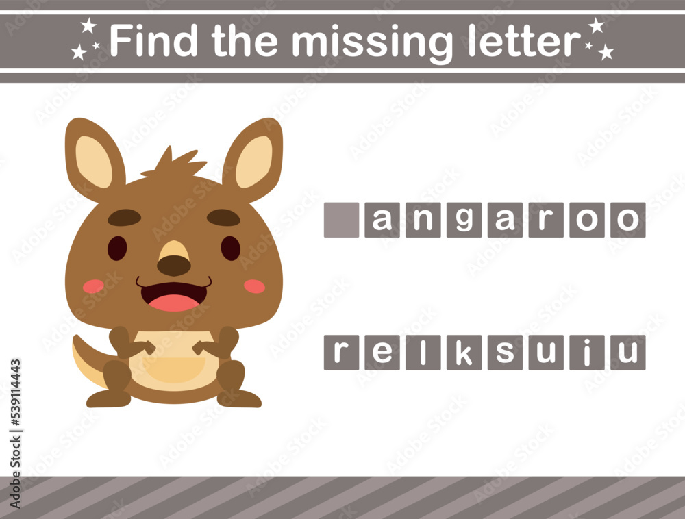 Find the missing letter of animal.suitable for preschool.Educational ...