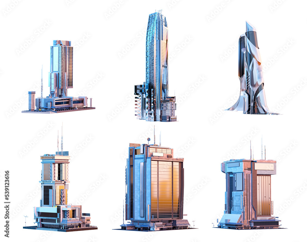 Poster Skyscrapers, business towers, office, residential, commercial ...