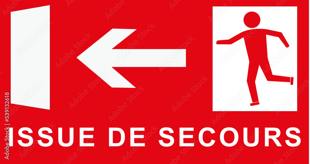 Panneau issue de secours Stock Vector | Adobe Stock