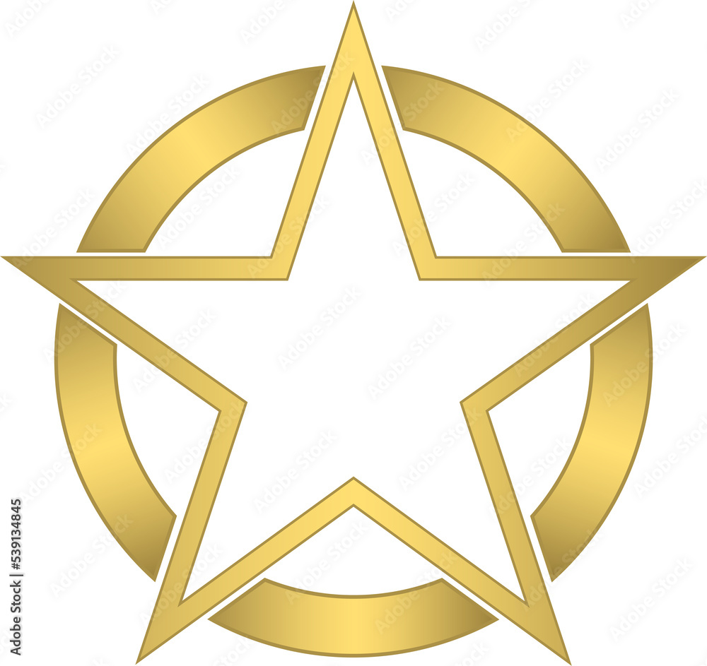 Golden star icon. Png file Stock Illustration | Adobe Stock