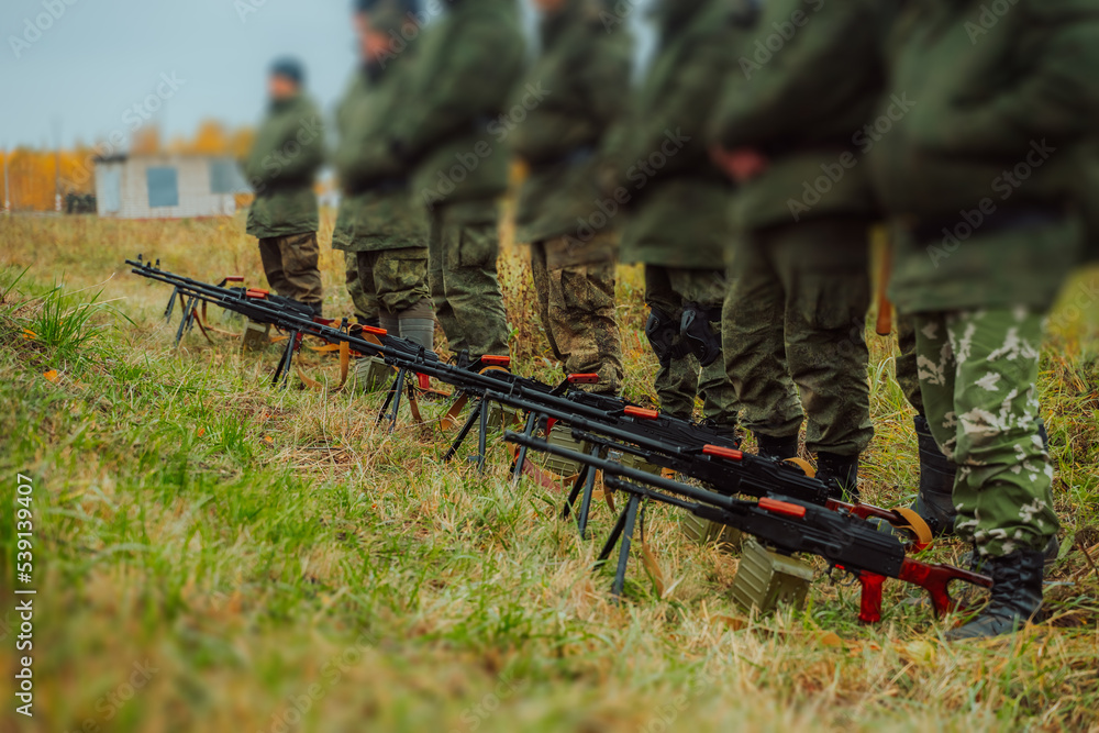 Machine gun automatic weapon, military equipment. Armed conflict, civil ...