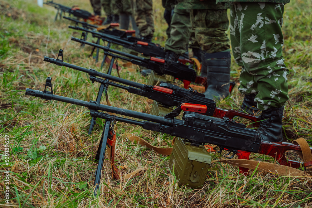 Machine gun automatic weapon, military equipment. Armed conflict, civil ...