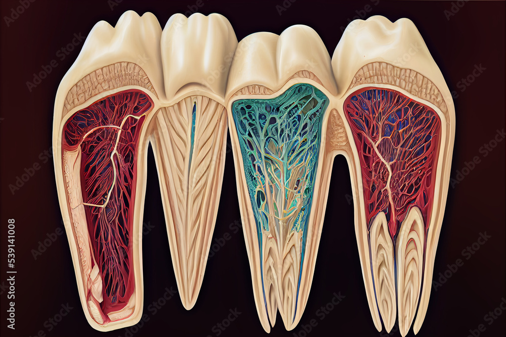 Anatomical structure of human teeth Stock Illustration | Adobe Stock