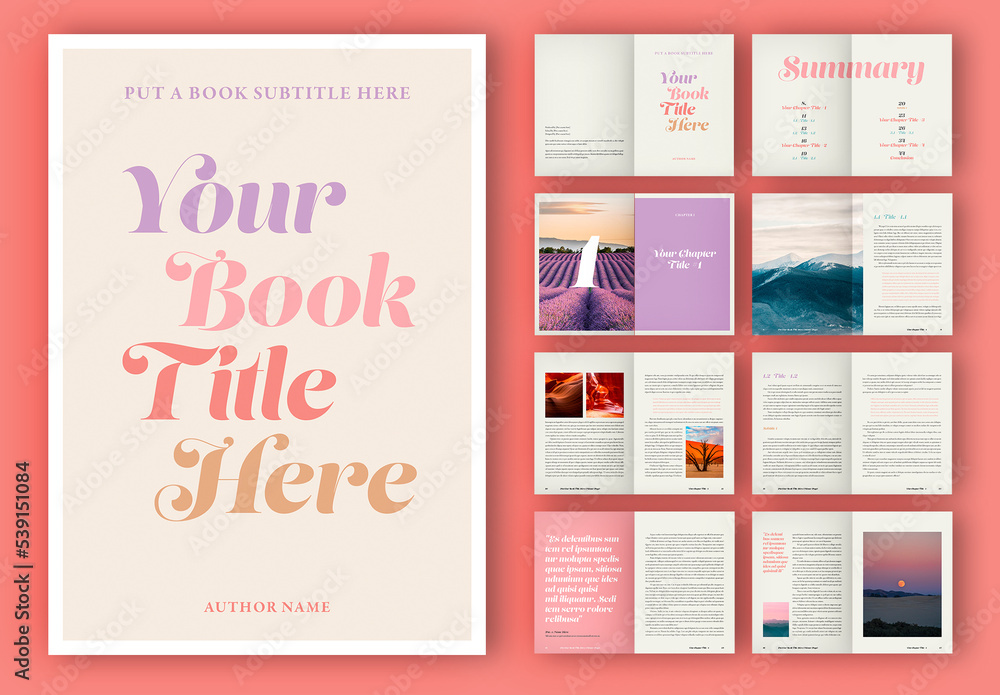 Narrative Book Layout Stock Template | Adobe Stock