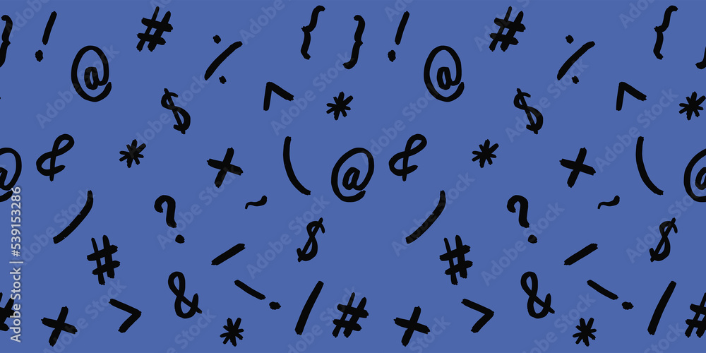 pattern with the image of keyboard symbols. Punctuation marks. Template ...