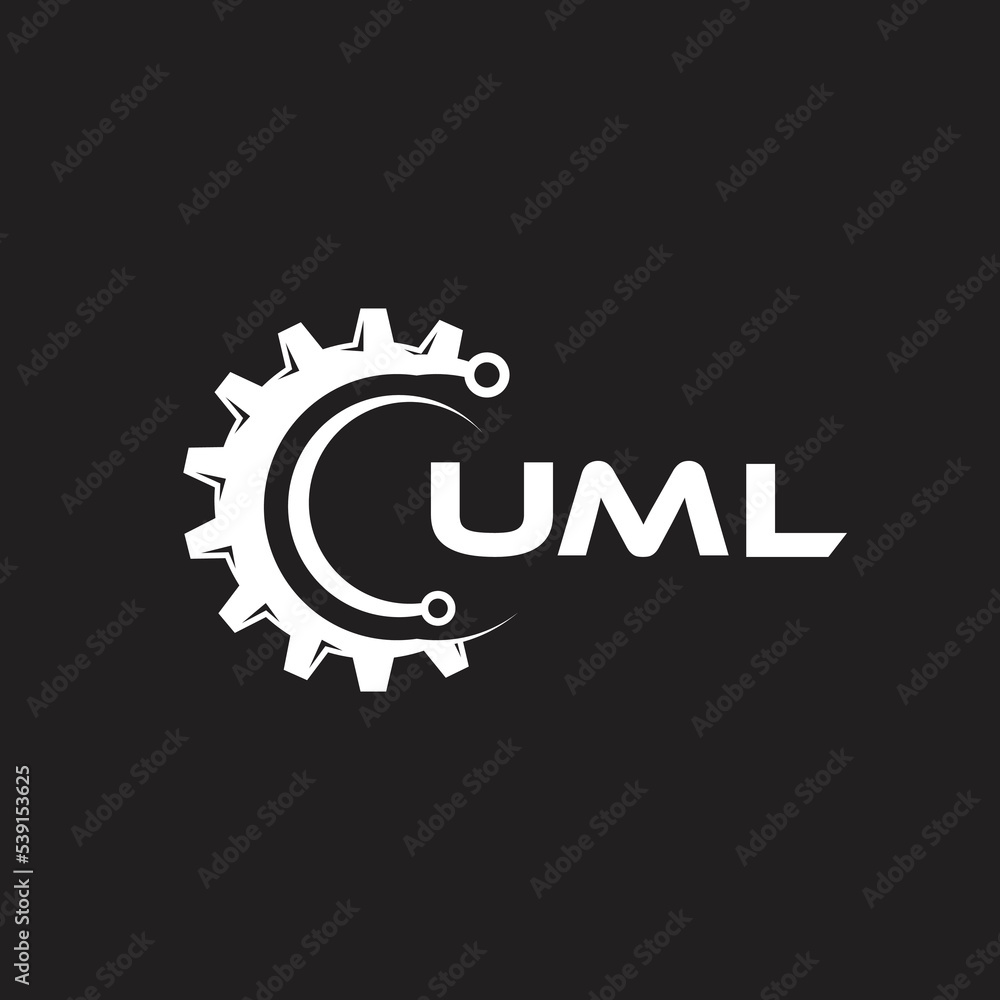 UML letter technology logo design on black background. UML creative ...