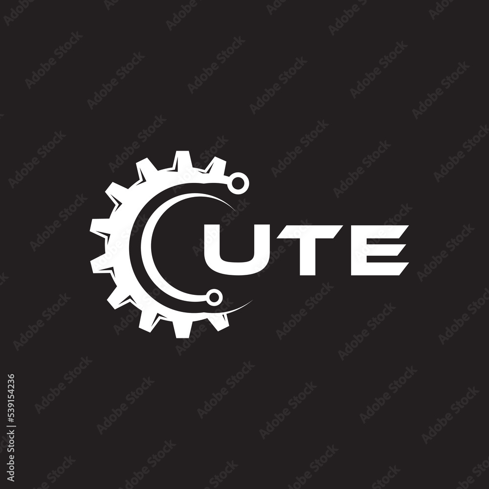 UTE letter technology logo design on black background. UTE creative ...