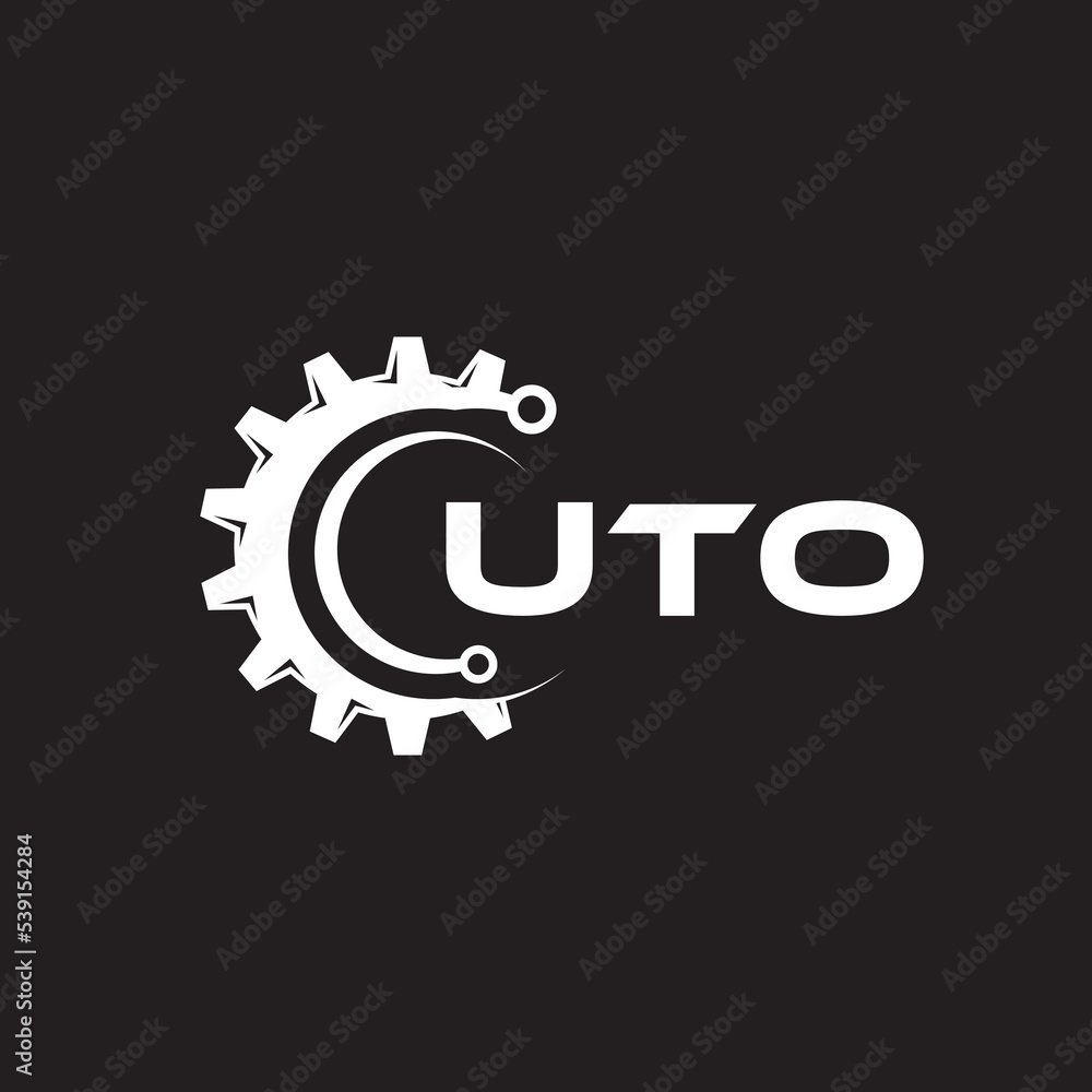 UTO letter technology logo design on black background. UTO creative ...