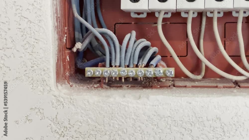 Grounding wires in the electrical switchboard. Stock Video | Adobe Stock