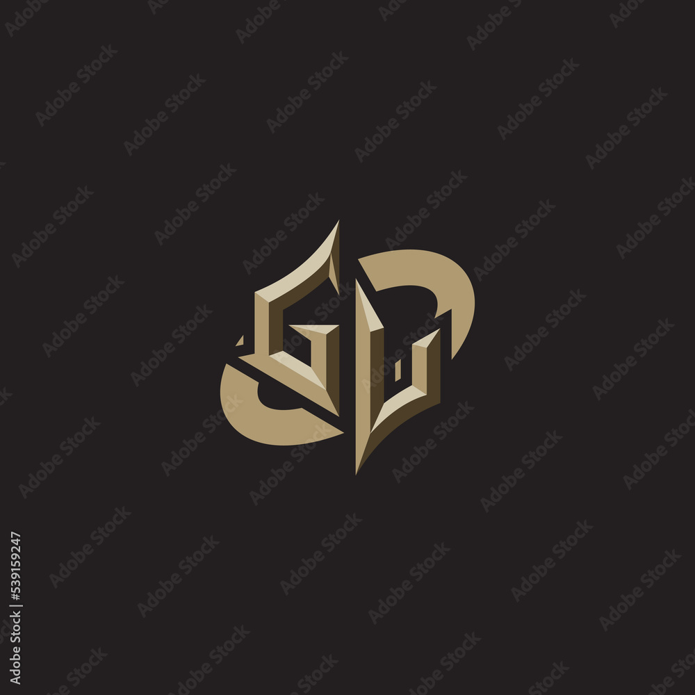 GV initials concept logo professional design esport gaming Stock Vector ...