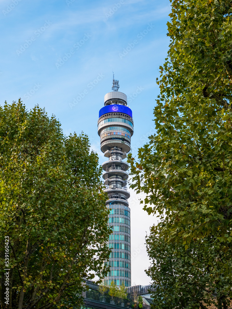 London, Uk, October 15th 2022: The BT Tower, Maple Street, London ...