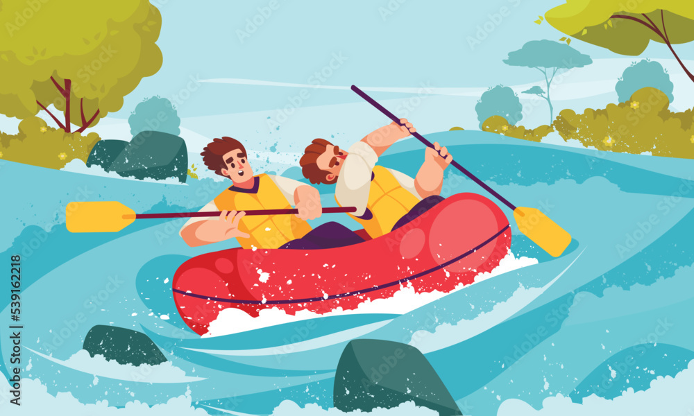 River Rafting Concept Stock Vector | Adobe Stock