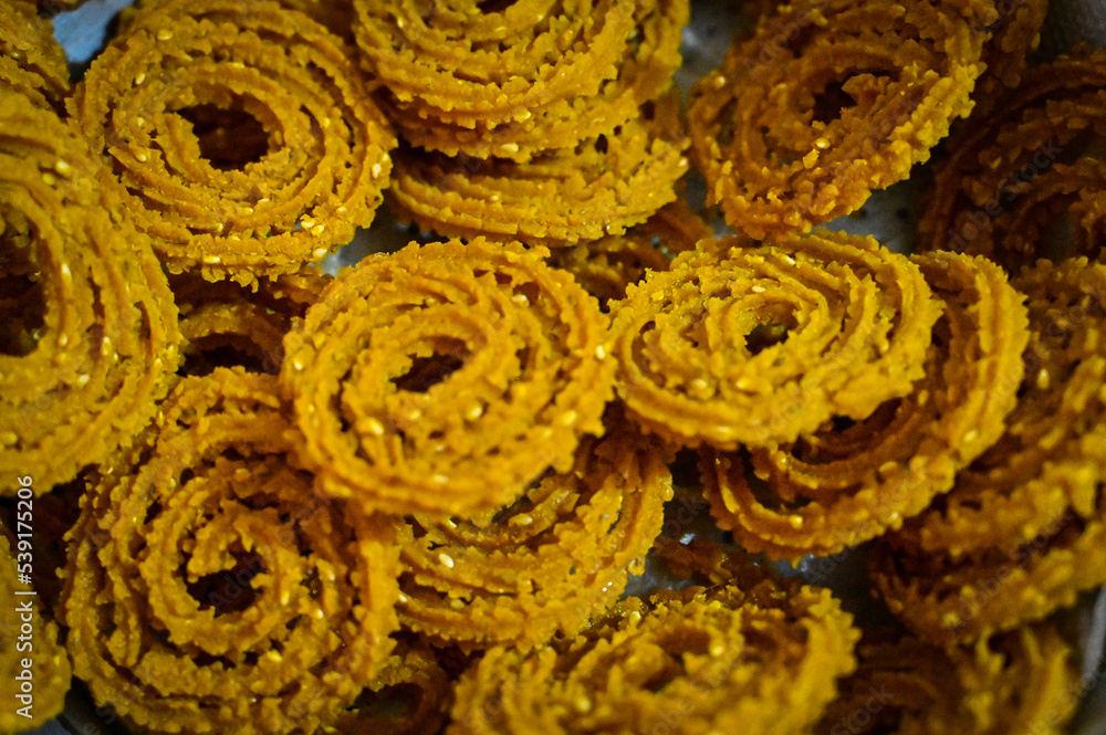 Fresh and Crunchy Chakali. Indian Traditional Snacks For Diwali ...