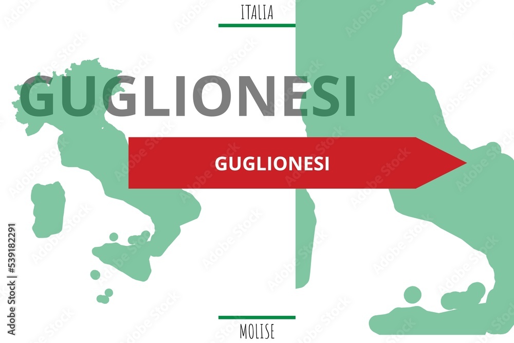 Guglionesi: Illustration mit dem Namen der italienischen Stadt ...