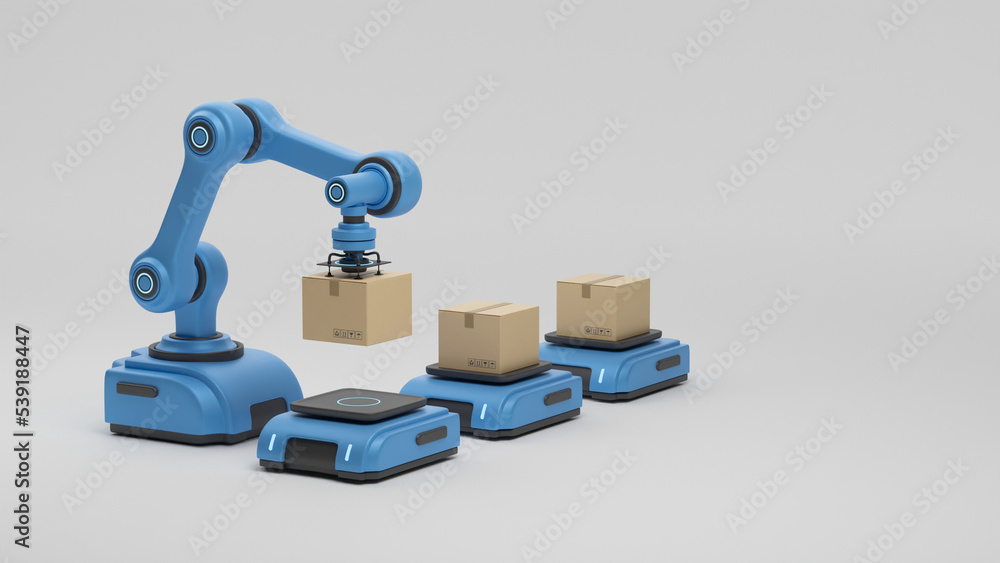 Smart industry production factory warehouse logistic and transport Future Technology. Engineer ...