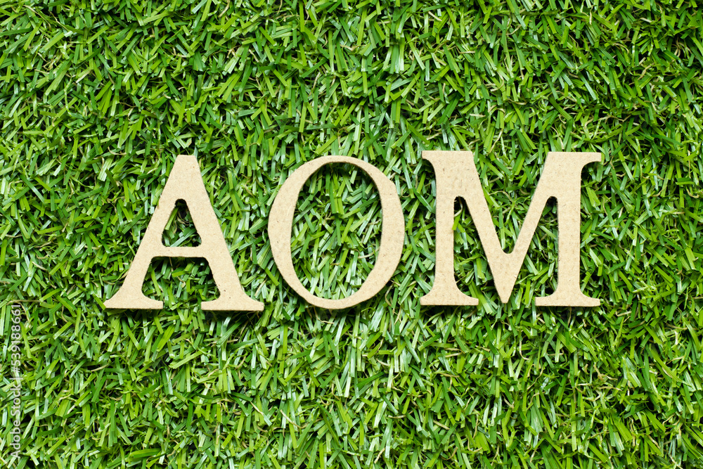 Foto de Wood alphabet letter in word AOM (Abbreviation of Advanced ...