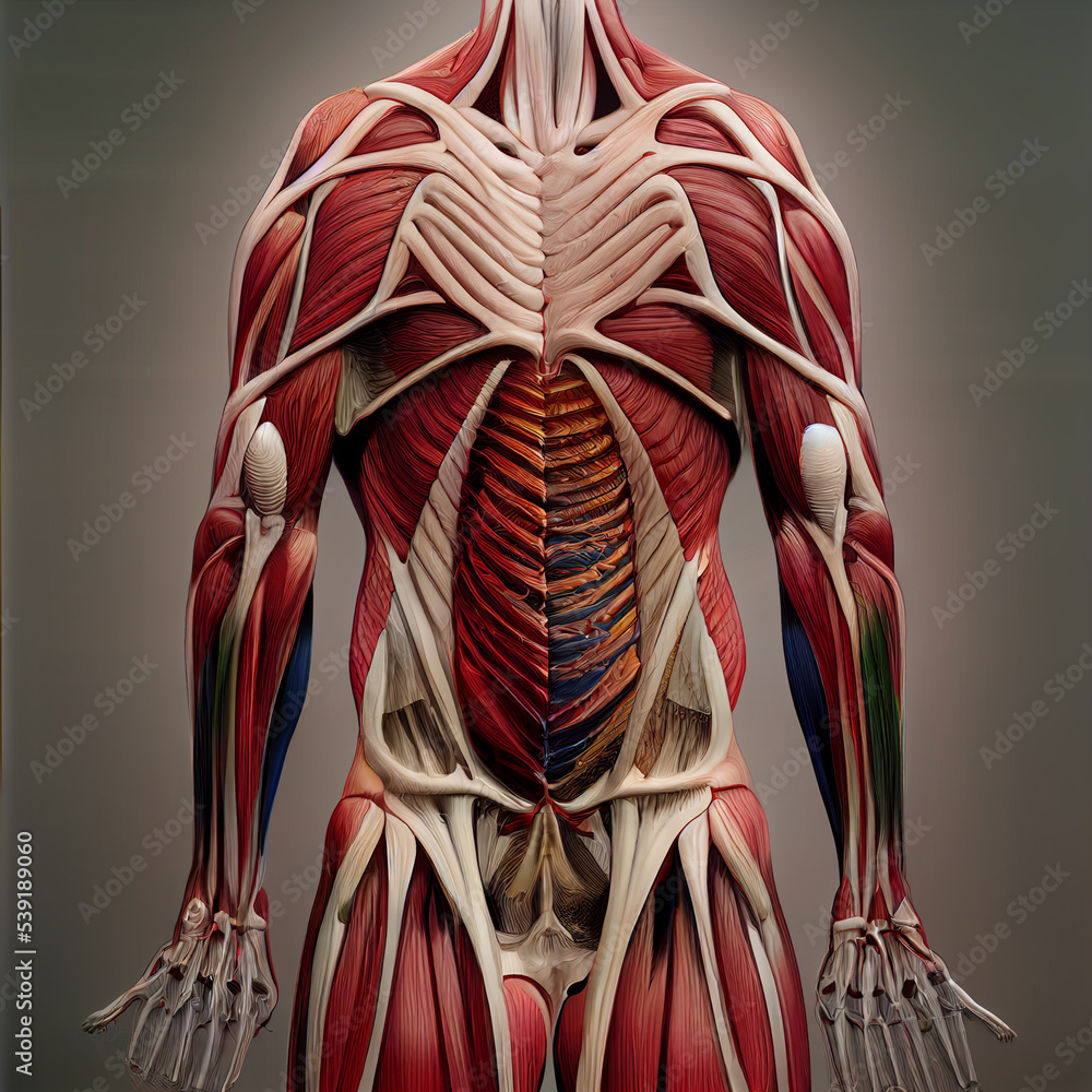 The structure of human muscles and tendons. Stock Illustration | Adobe ...