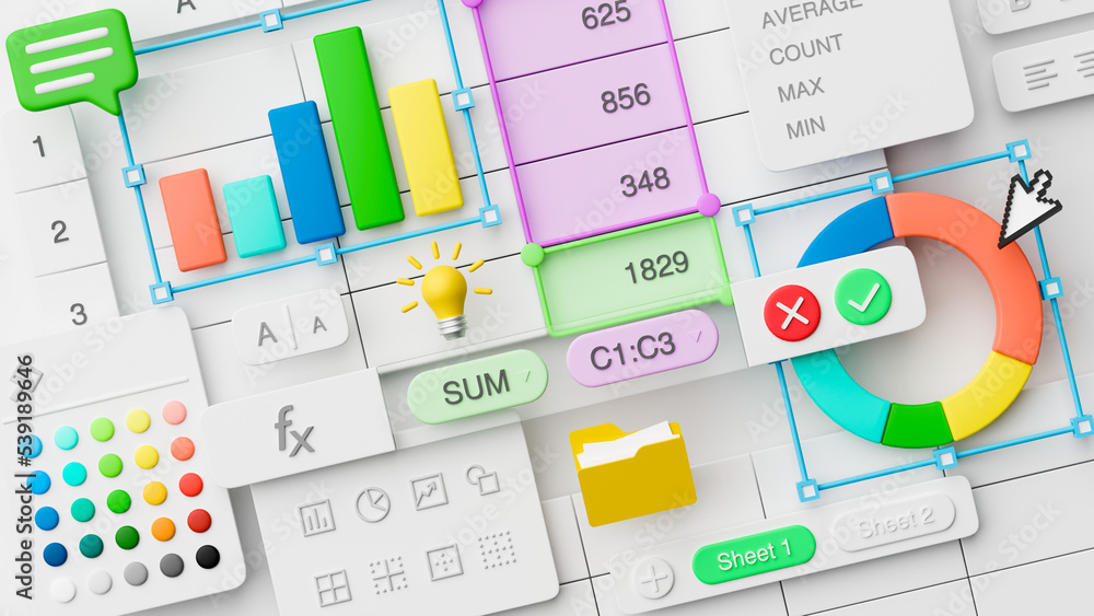 Spreadsheets graphs charts table data business financial report ...