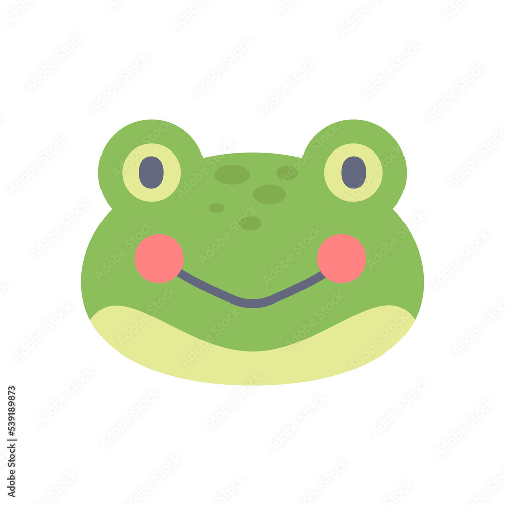 Frog vector cute animal face design for kids Stock Illustration | Adobe ...