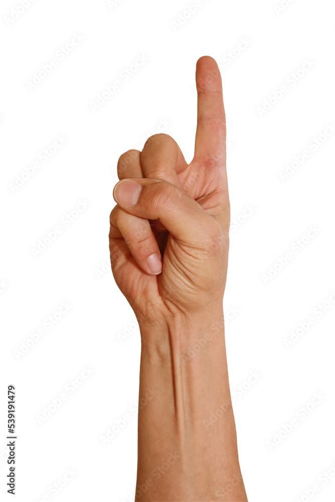 Gesture series: hand showing one finger. Stock Photo | Adobe Stock