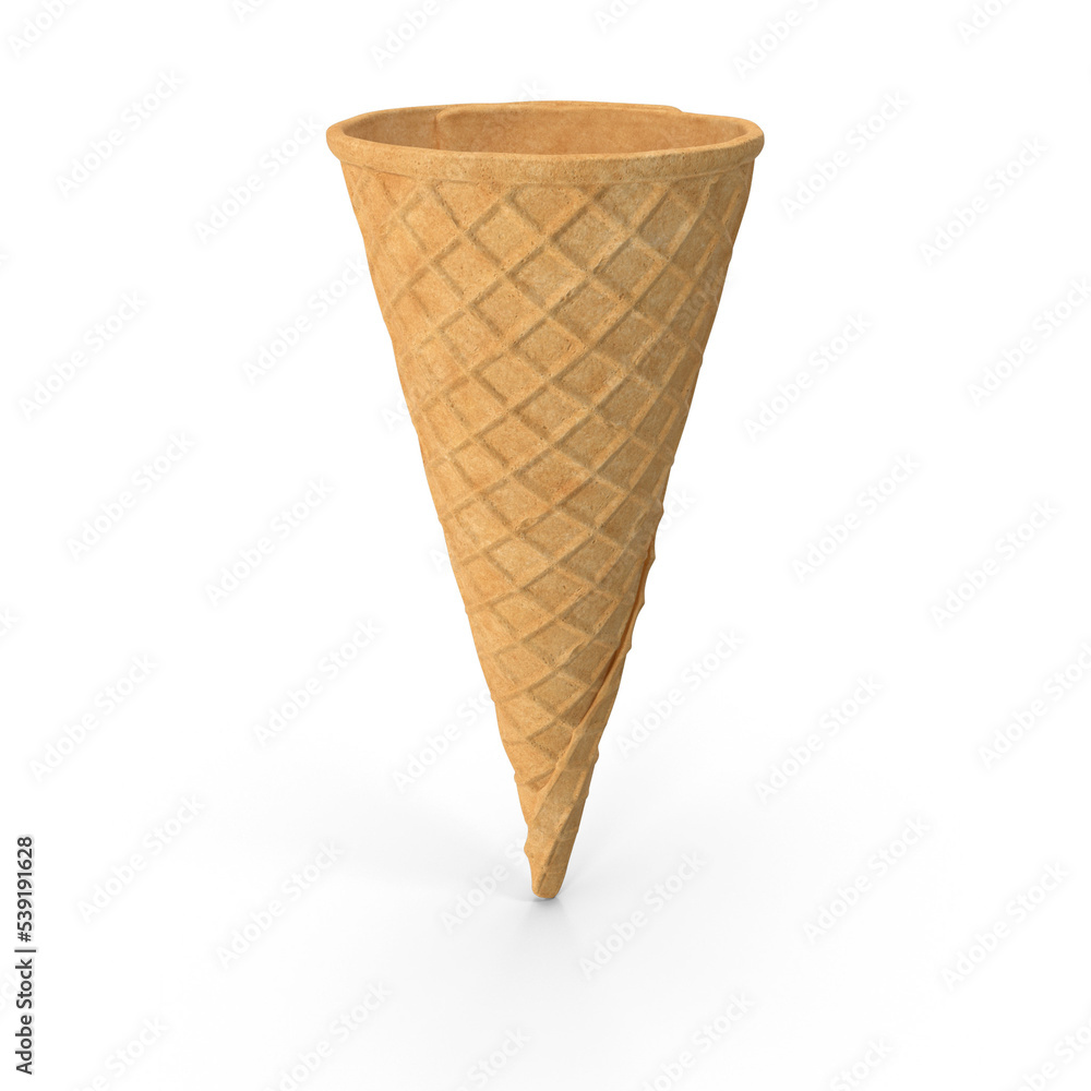 Empty cone ice cream isolated on transparent background with shadow ...
