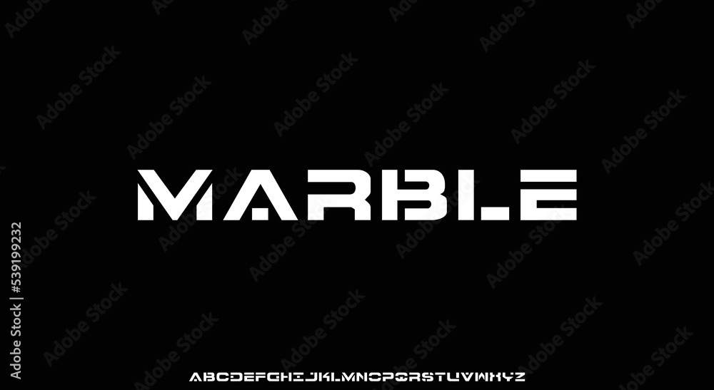 MARBLE Sports minimal tech font letter set. Luxury vector typeface for ...