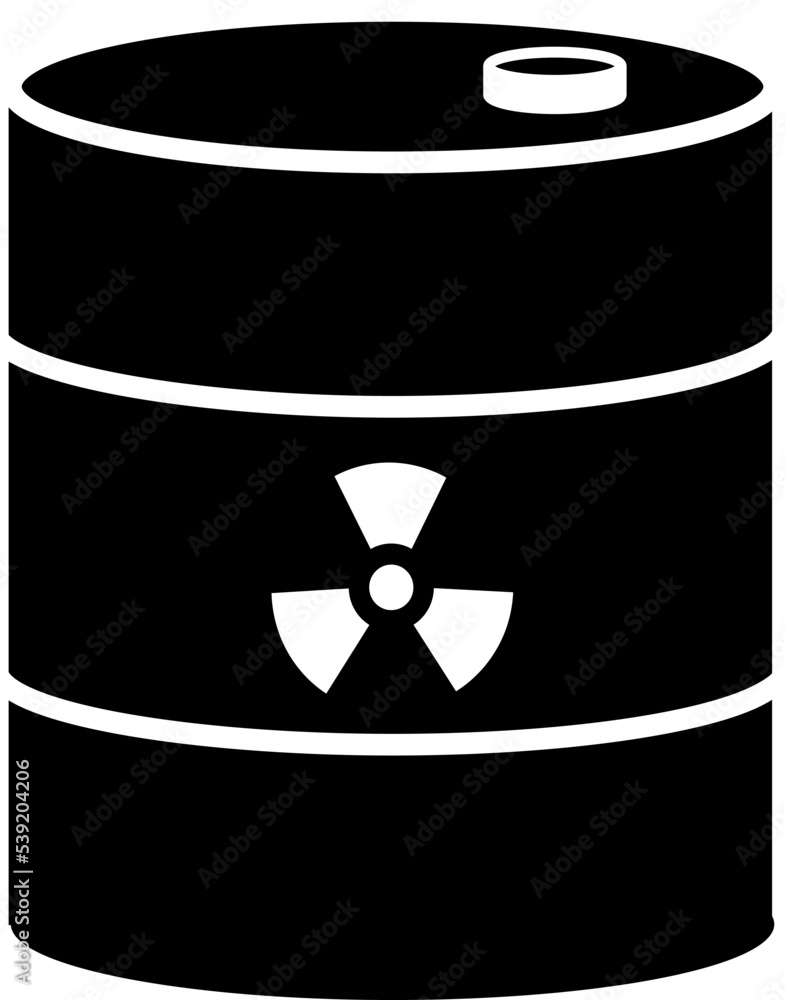 Vector image (icon, symbol) of a barrel with a radiation icon Stock ...