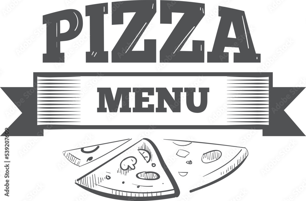 Pizza menu emblem. Italian food label template Stock Vector | Adobe Stock