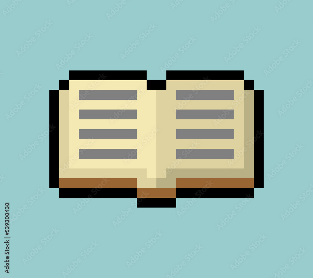 Основные RGBOpen book Pixel art. 8 bit Book symbol. pixelated Vector ...