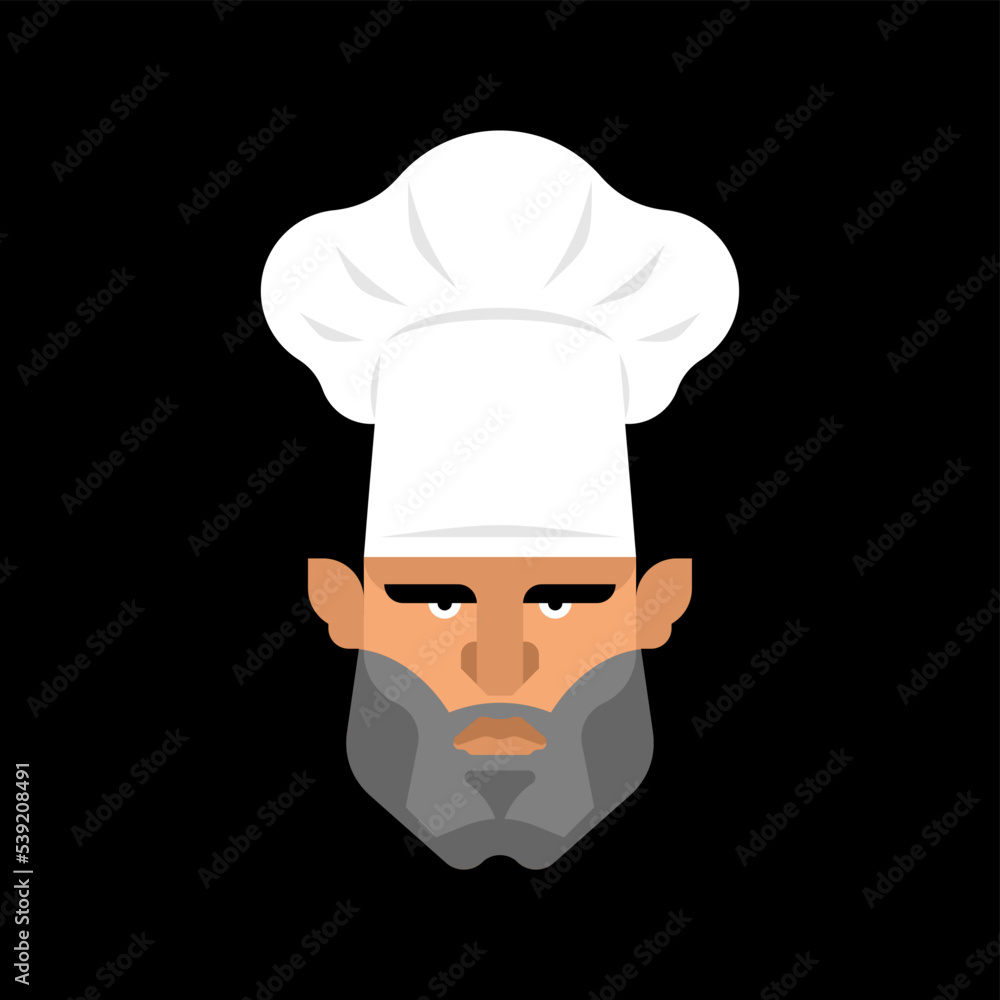Brutal chef face. chief-cooker head. Vector illustration Stock Vector ...