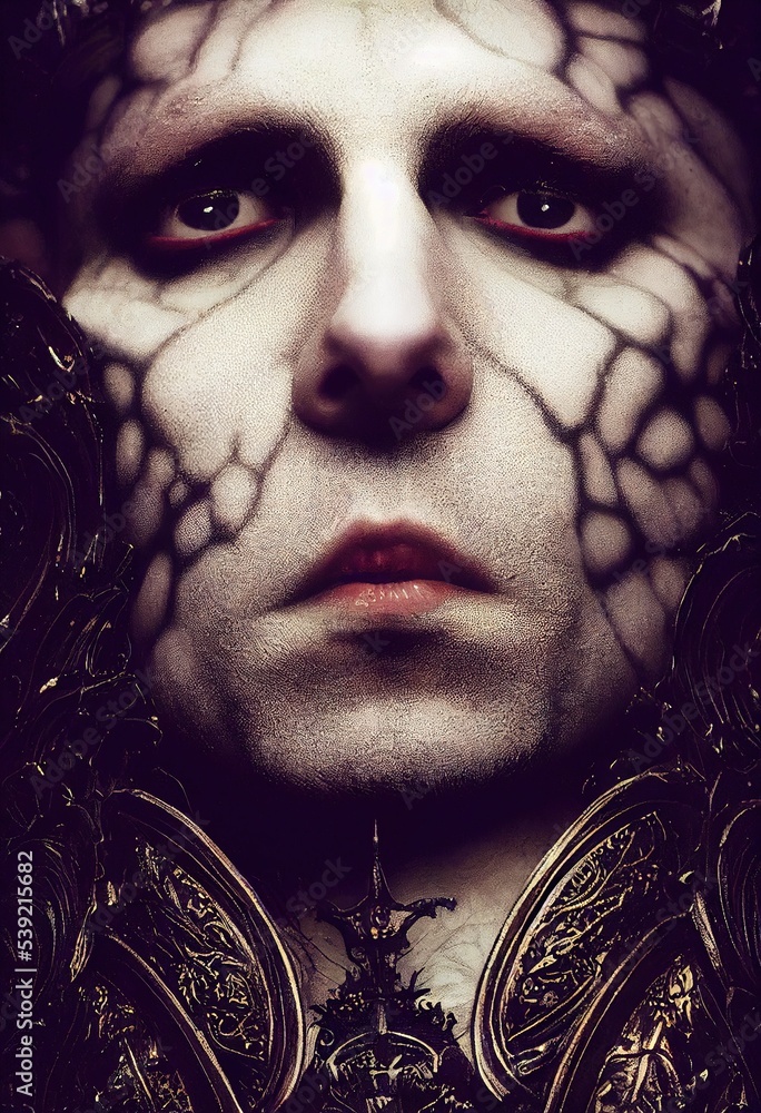 A fictional person, not based on a real person. Mystical creepy man ...