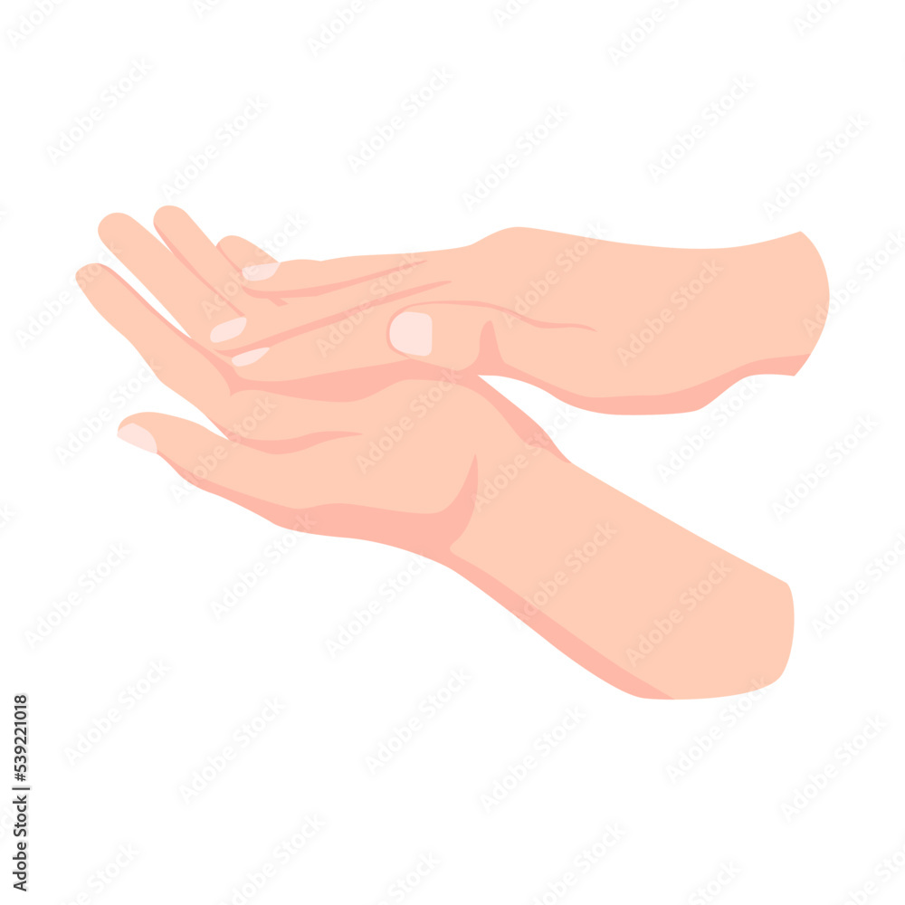 Hand hygiene vector illustration. Person washing hands with soap ...