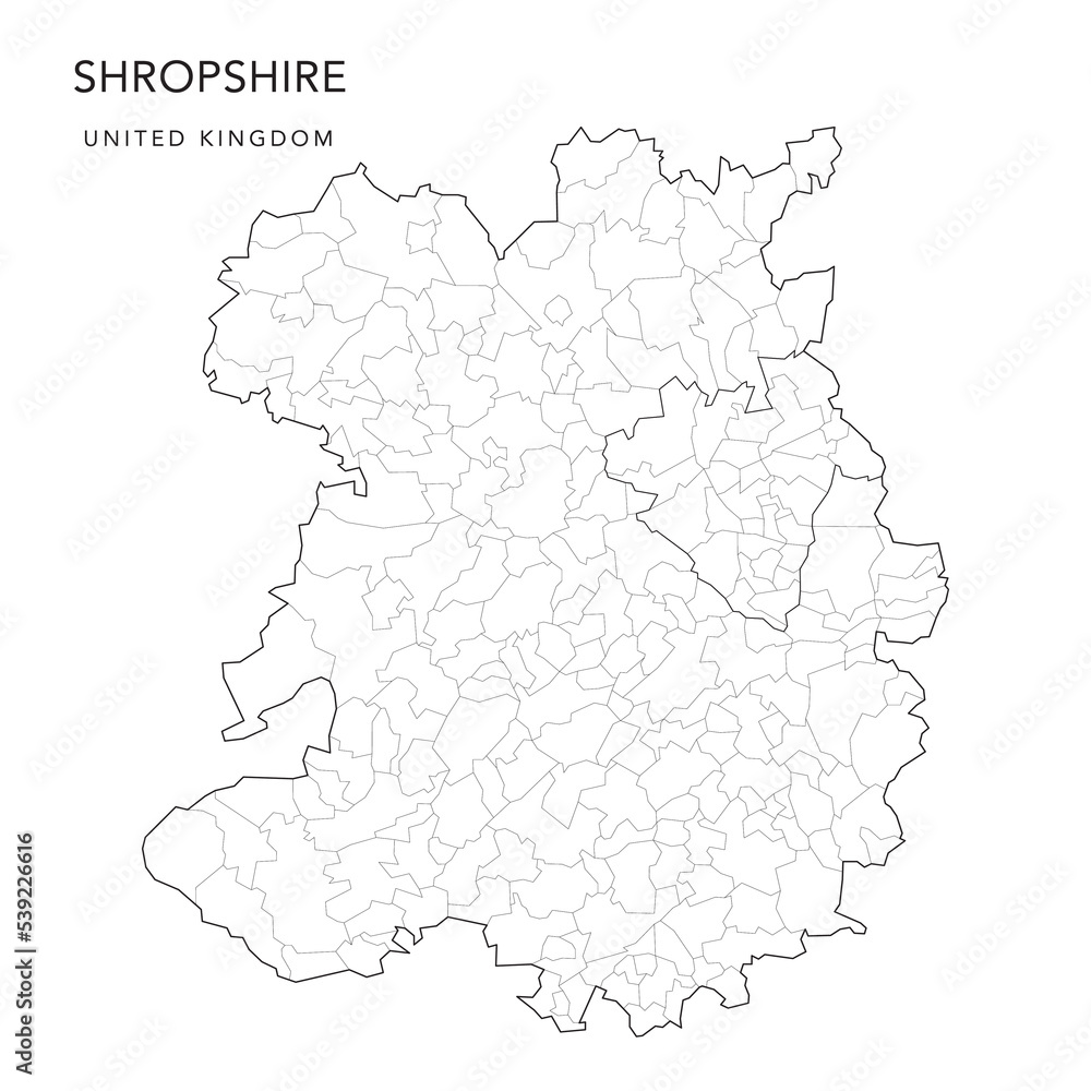 Administrative Map of Shropshire with County, Unitary Authorities and ...
