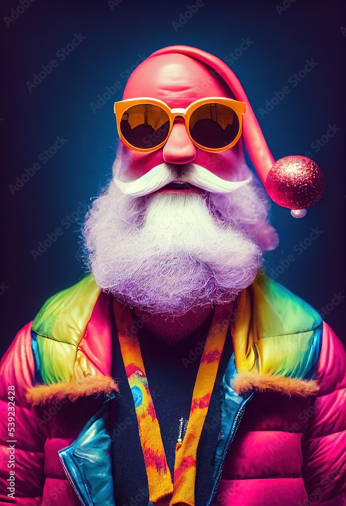 Psychedelic Hippie Santa Claus - A modern take on the traditional Santa ...