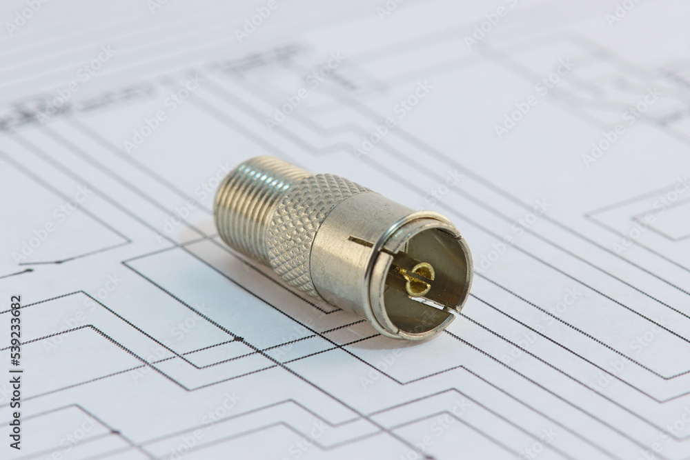 Connectors for connecting a coaxial cable in the electrical diagram ...