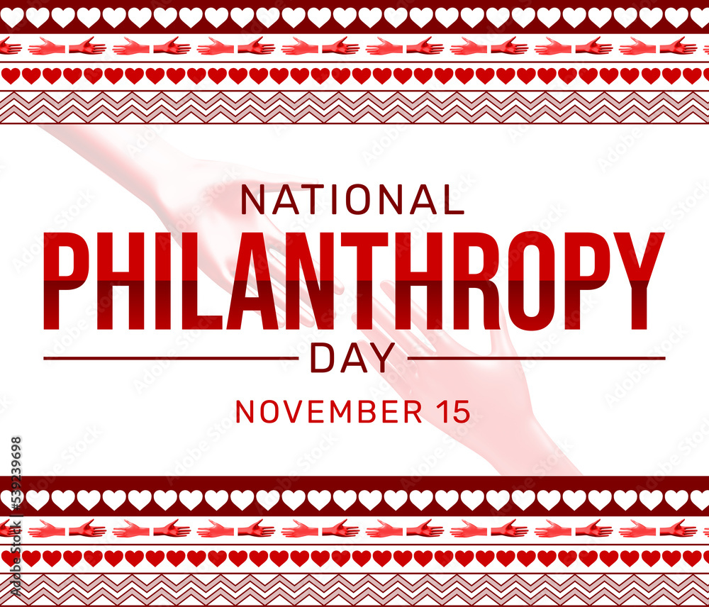 National Philanthropy day background with traditional border design and ...