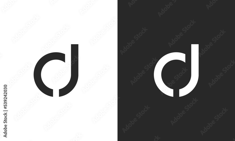 CJ, JC initial letters modern minimal monogram logo icon Stock Vector ...